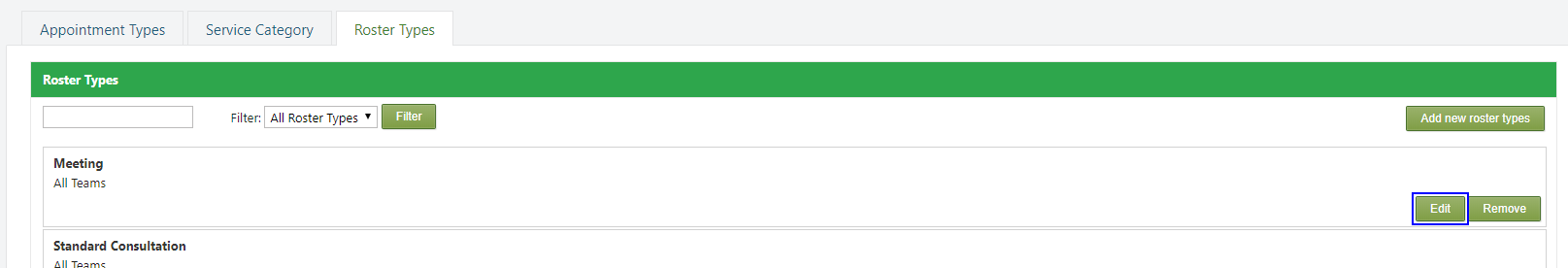 How Do I Pre-Set The Options For Roster Types? – Global Health
